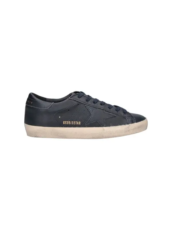 GOLDEN GOOSE Super-star" Calfskin Sneakers - Blue