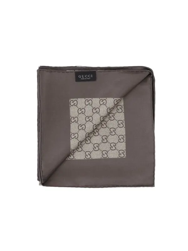 Gucci Silk Scarf "gg - Brown