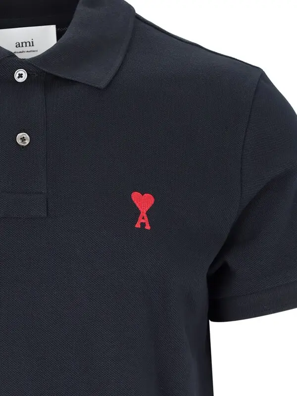 AMI Paris Logo Polo - Black