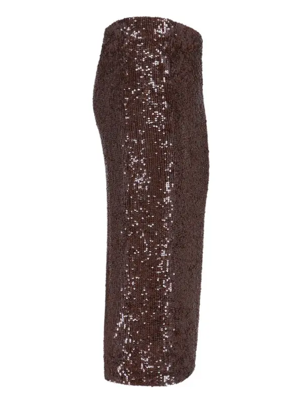P.a.r.o.s.h Paillettes Midi Skirt - Brown
