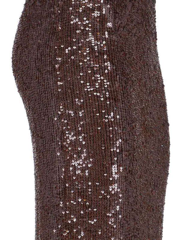 P.a.r.o.s.h Paillettes Midi Skirt - Brown