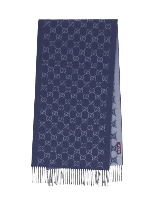 Gucci Cashmere Scarf "gg - Blue