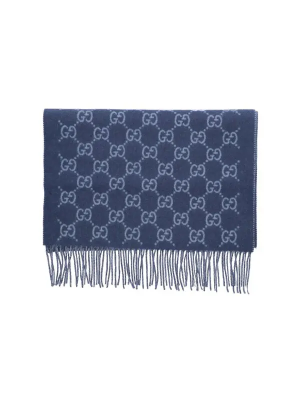 Gucci Cashmere Scarf "gg - Blue