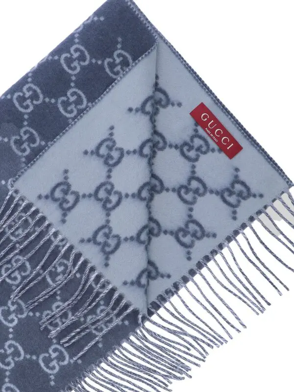 Gucci Cashmere Scarf "gg - Blue