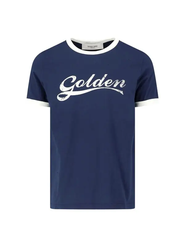 GOLDEN GOOSE Crew Neck T-shirt - Blue