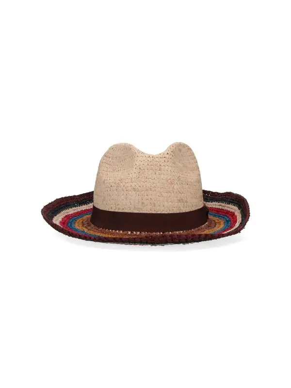 Paul Smith Signature Stripe Raffia Trilby - Multi