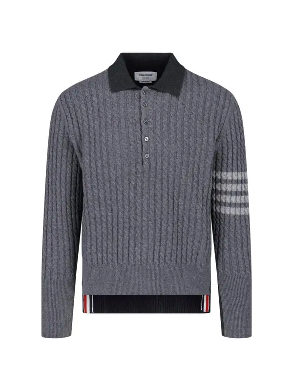 Stone Island Thom Browne Virgin Wool Polo - Gray