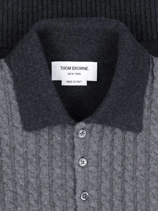 Stone Island Thom Browne Virgin Wool Polo - Gray