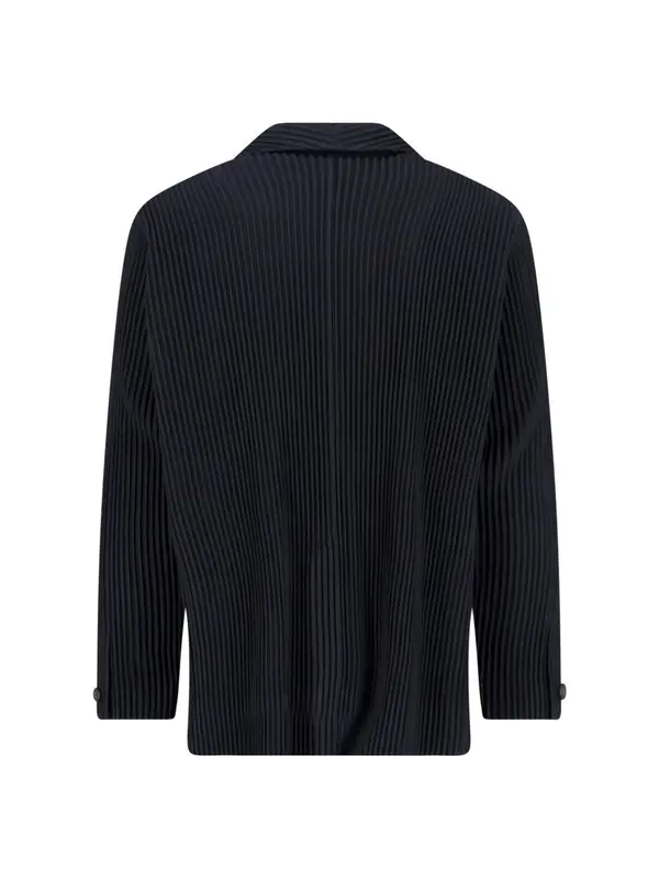 HOMME PLISSE Pleated Single-breasted Blazer