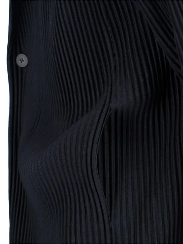 HOMME PLISSE Pleated Single-breasted Blazer