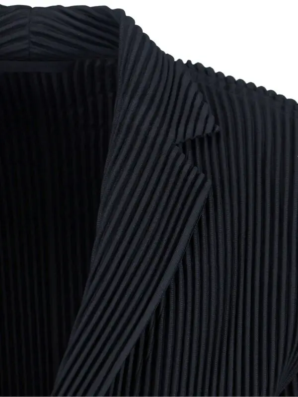 HOMME PLISSE Pleated Single-breasted Blazer