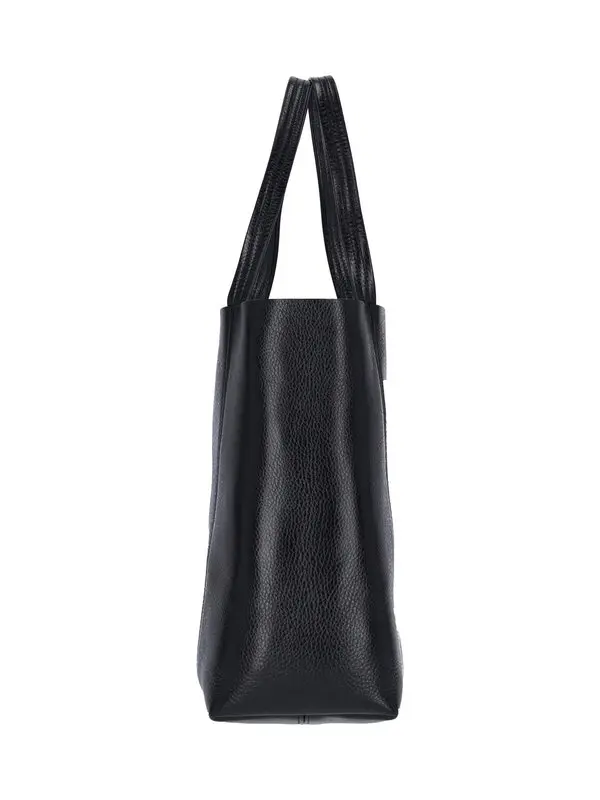 Chloé Spin" Tote Bag With Gold Chain Detail - Black