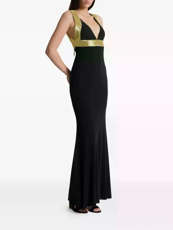 Alberta Ferretti V-neck Maxi Dress - Black
