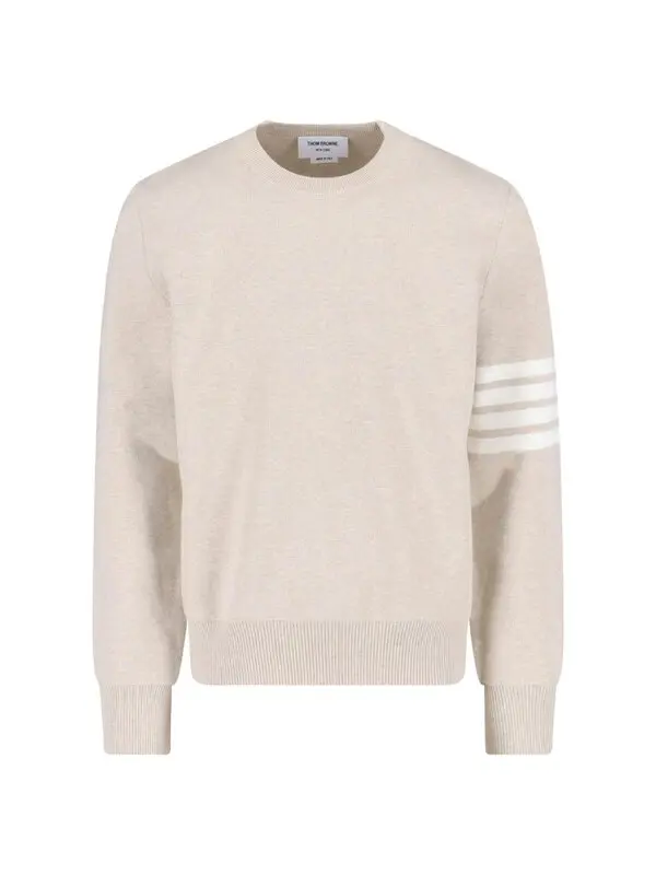 Thom Browne Bar Wool Sweater - Beige