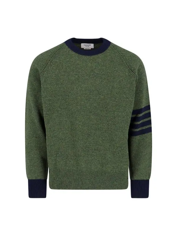 Thom Browne Bar Wool Sweater - Green