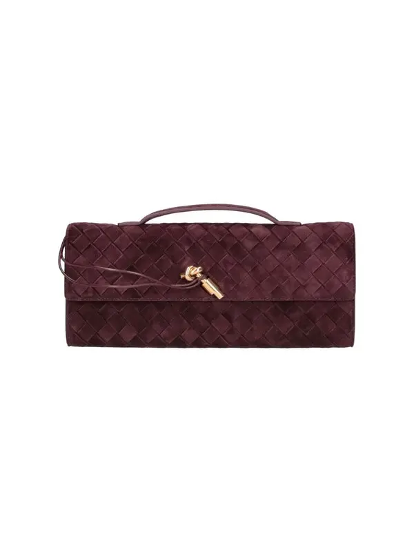 Bottega Veneta Andiamo" Clutch - Brown