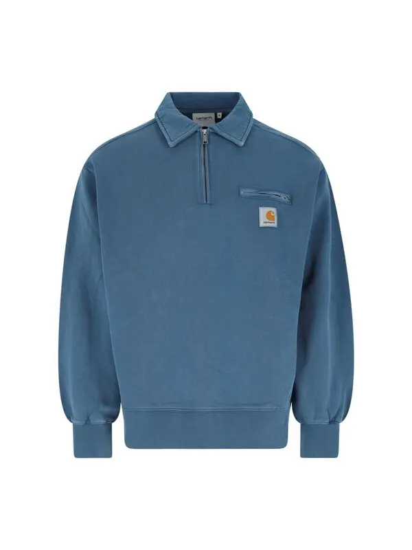 Carhartt Work In Progress Half Zip Detroit Sweatshirt - Blue