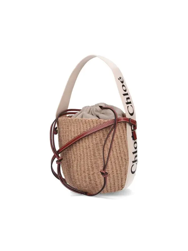 Chloé Small Bucket Bag Woody - White