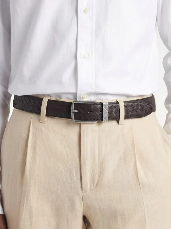 Bottega Veneta Intrecciato Belt - Brown