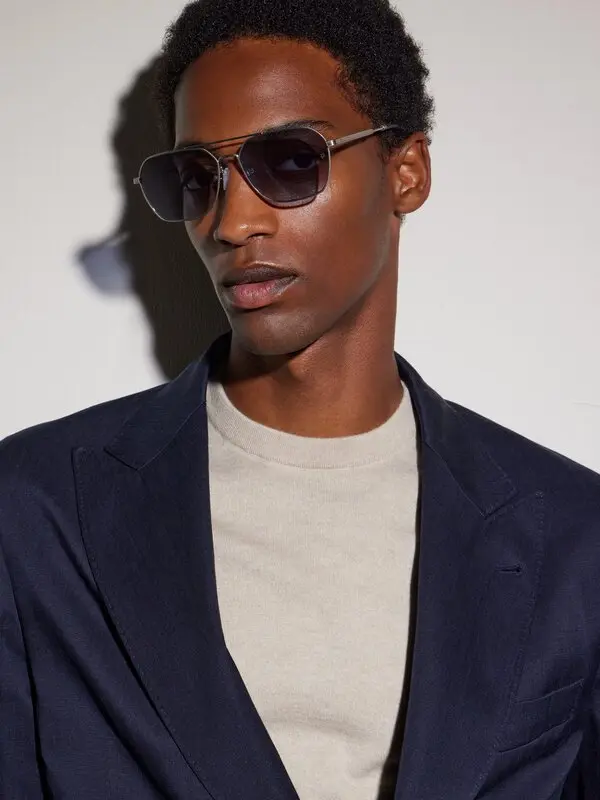Oliver Spencer R-17 Aviator-style -tone Sunglasses - Silver