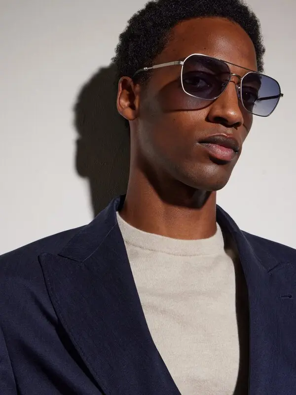 Oliver Spencer R-17 Aviator-style -tone Sunglasses - Silver