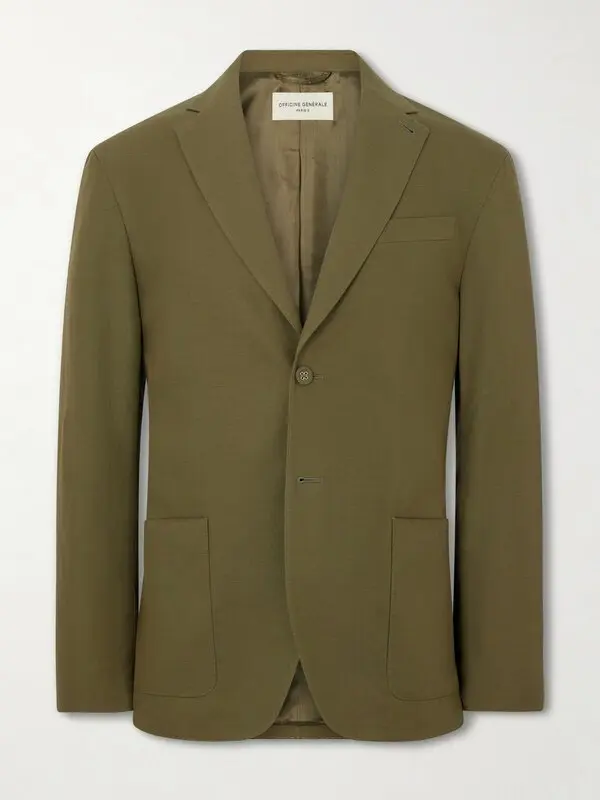 Officine Générale Michel Lyocell, Linen And Cotton-blend Jacket - Green