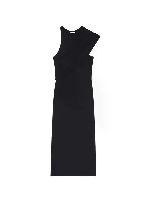 COURREGES Asymmetric Neck Midi Dress