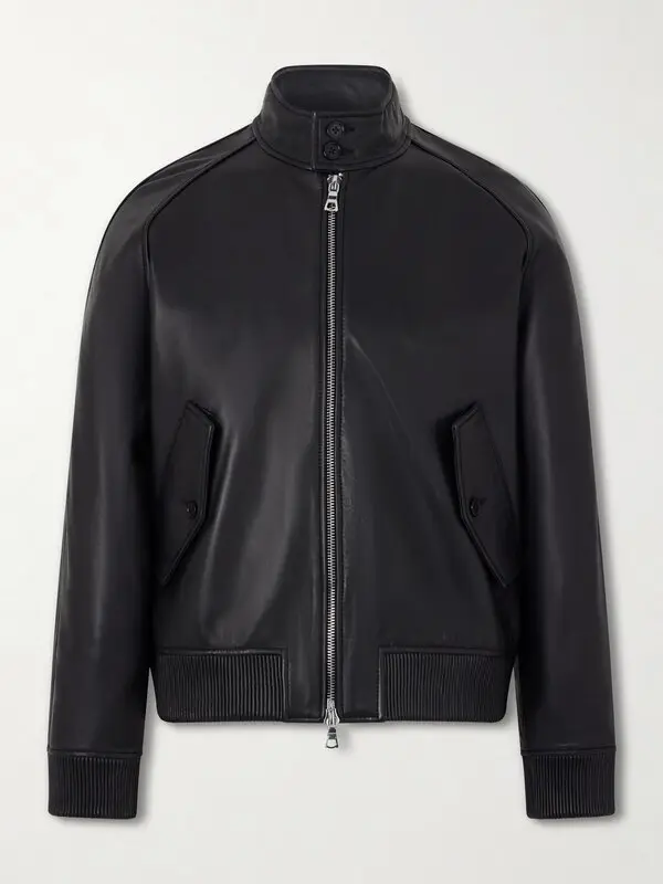 Officine Générale Camron Leather Bomber Jacket