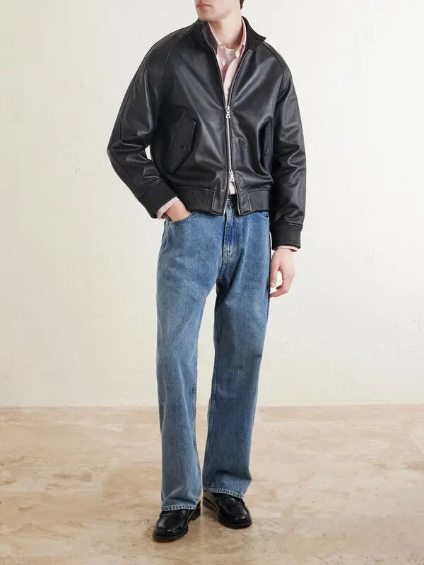 Officine Générale Camron Leather Bomber Jacket