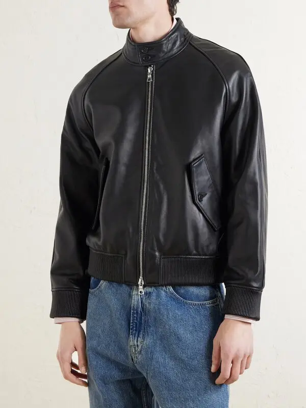 Officine Générale Camron Leather Bomber Jacket