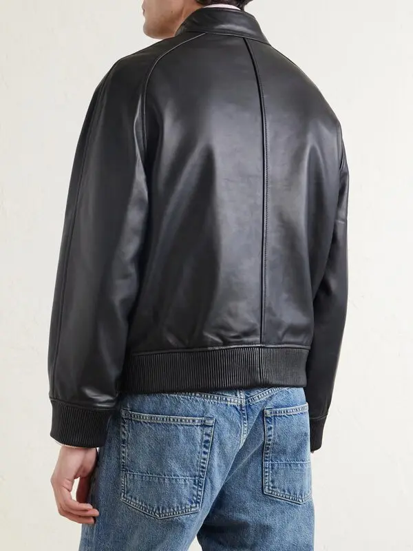 Officine Générale Camron Leather Bomber Jacket