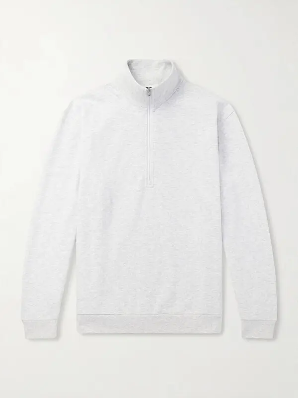 Lululemon Steady State Cotton-blend Jersey Half-zip Sweatshirt