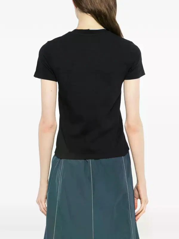 AGNES B. Logo-embroidered Round Neck T-shirt
