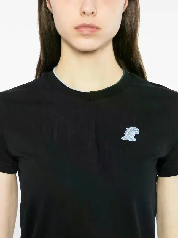 AGNES B. Logo-embroidered Round Neck T-shirt