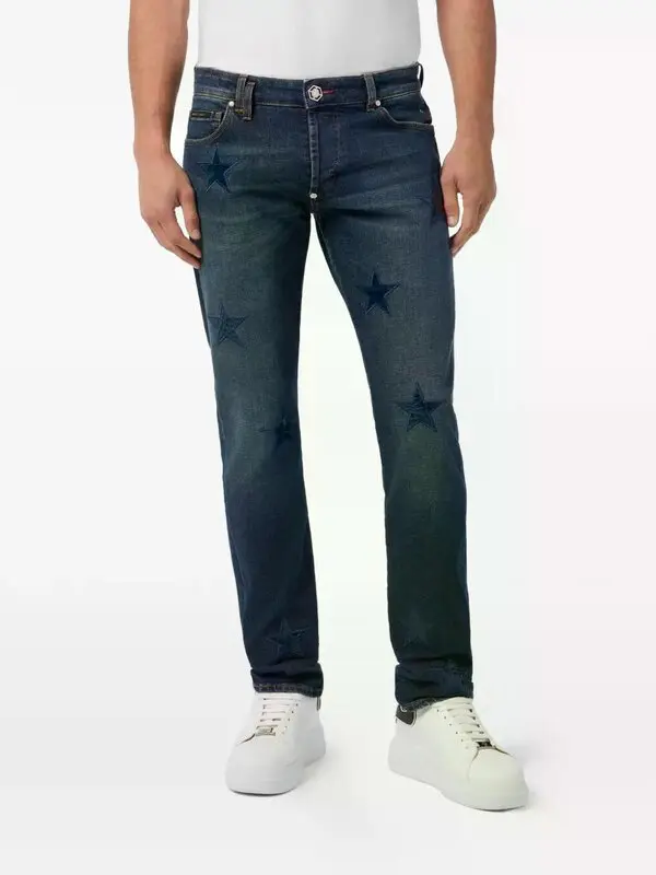 Philipp Plein Star-patch Straight Jeans