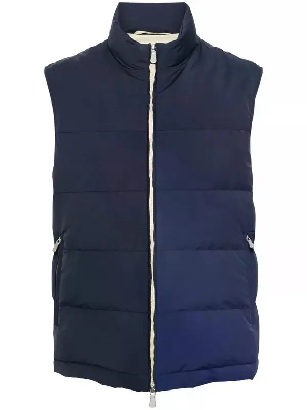 Eleventy Quilted Gilet - Blue