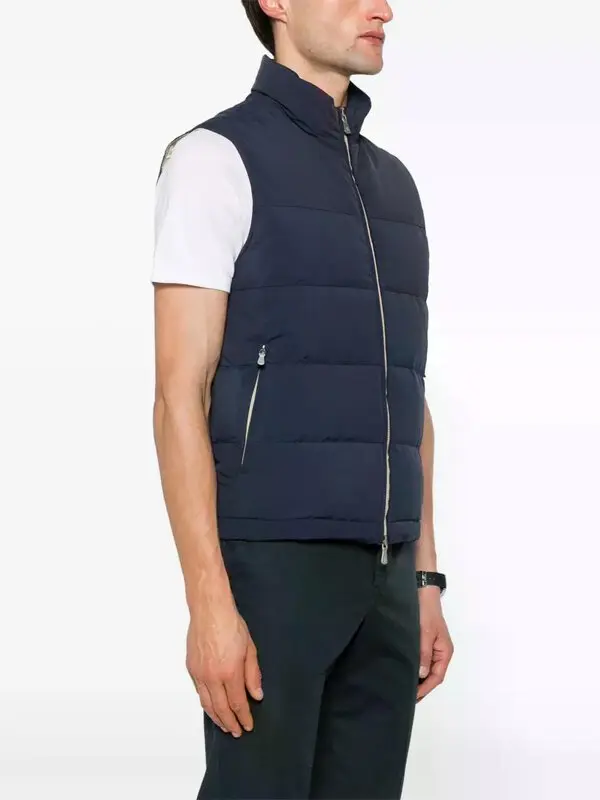Eleventy Quilted Gilet - Blue