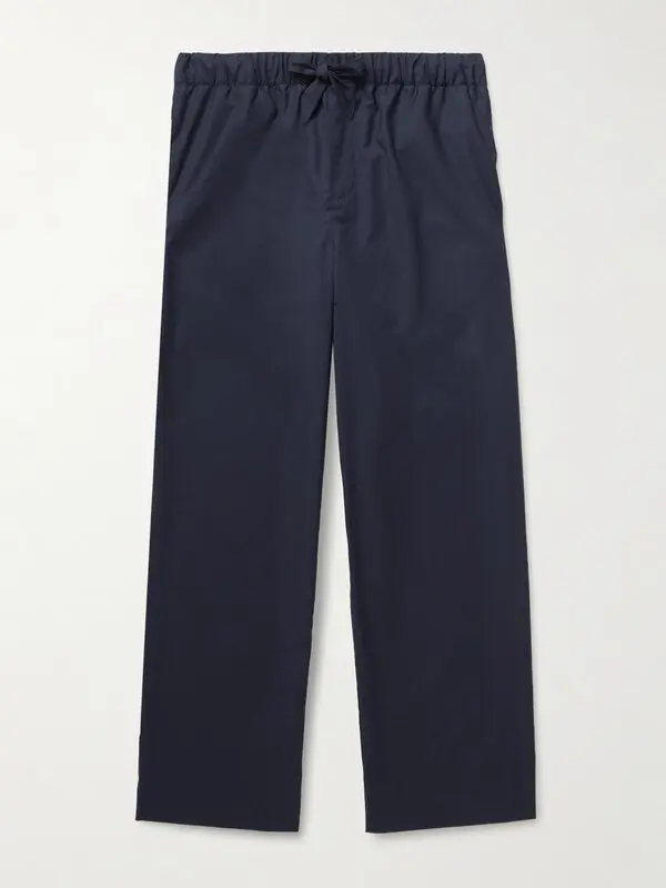Frescobol Carioca Luan Straight-leg Wool Drawstring Trousers - Blue
