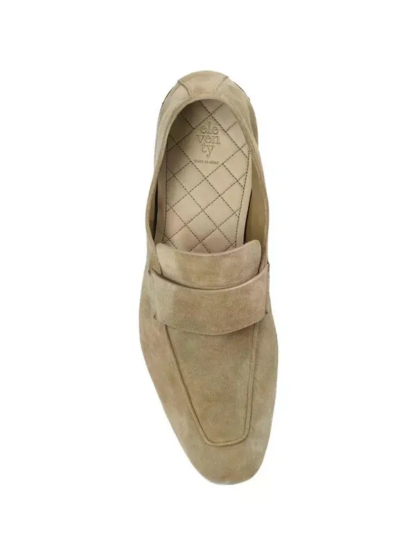 Eleventy Suede Strap Loafers