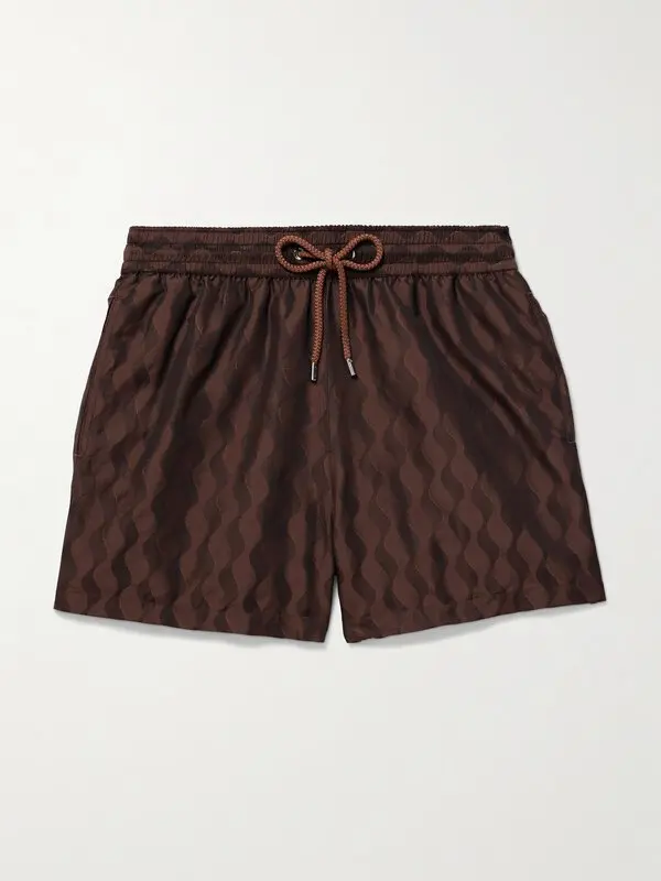 Frescobol Carioca Rio Straight-leg Swim Shorts - Brown