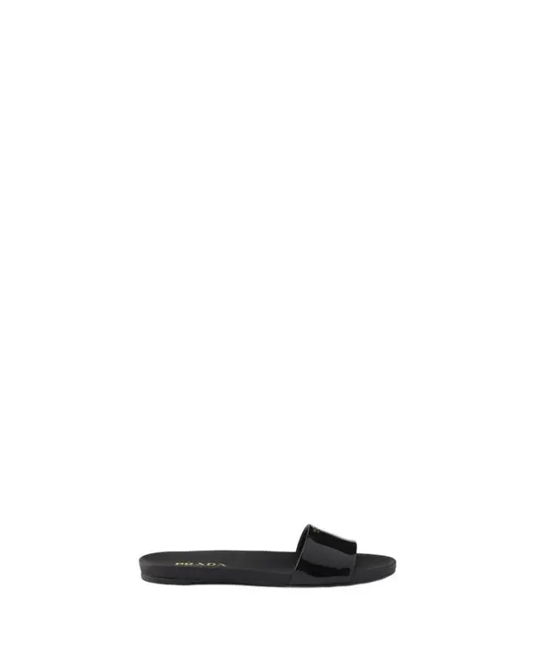 Prada Patent Leather Slides - Black