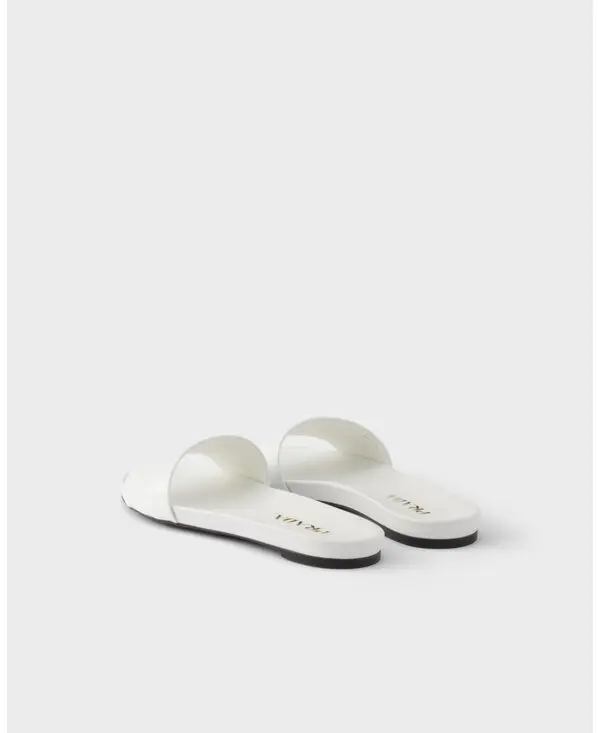 Prada Patent Leather Slides - White