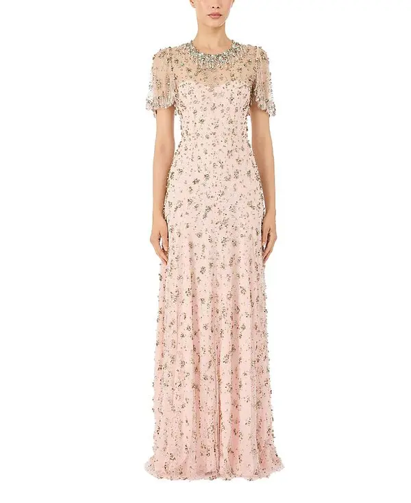 Jenny Packham Ambiance Beaded Maxi Gown - Sugar
