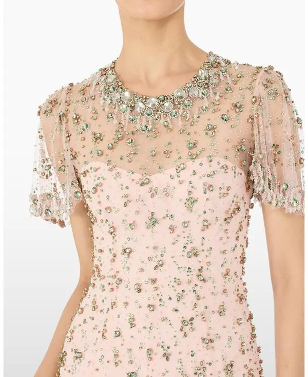 Jenny Packham Ambiance Beaded Maxi Gown - Sugar