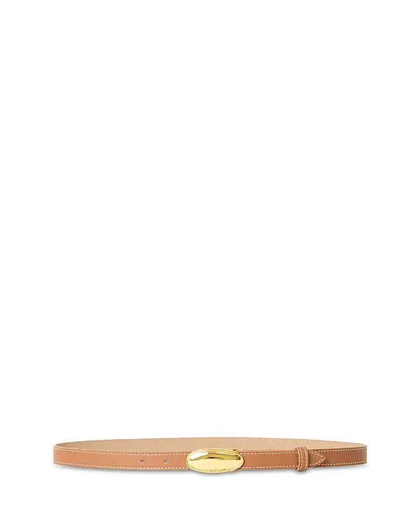 B-low The Belt Oscar Slim Leather Belt - Cuoio Gold