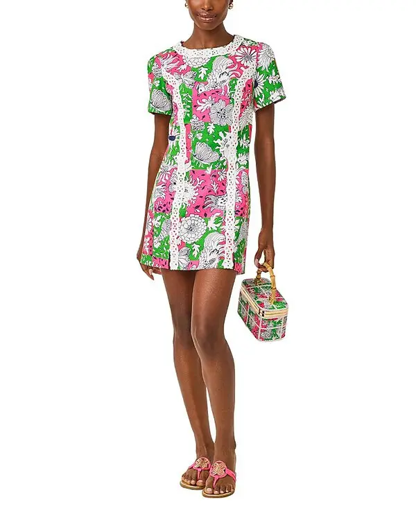 LILLY PULITZER Salem Shift Romper - Cherry Blossom Pink Chicken Check