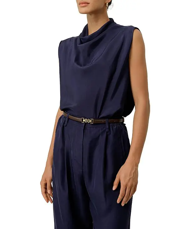 Lilysilk Sand Wash Silk Habotai Sleeveless Top - Blueberry