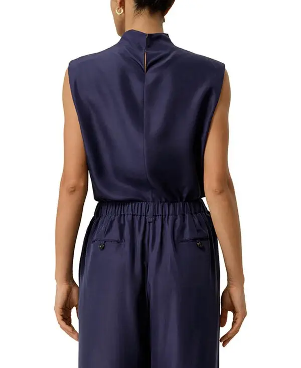 Lilysilk Sand Wash Silk Habotai Sleeveless Top - Blueberry