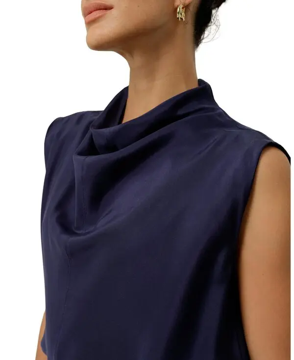 Lilysilk Sand Wash Silk Habotai Sleeveless Top - Blueberry