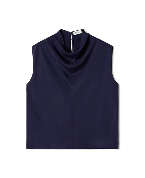 Lilysilk Sand Wash Silk Habotai Sleeveless Top - Blueberry